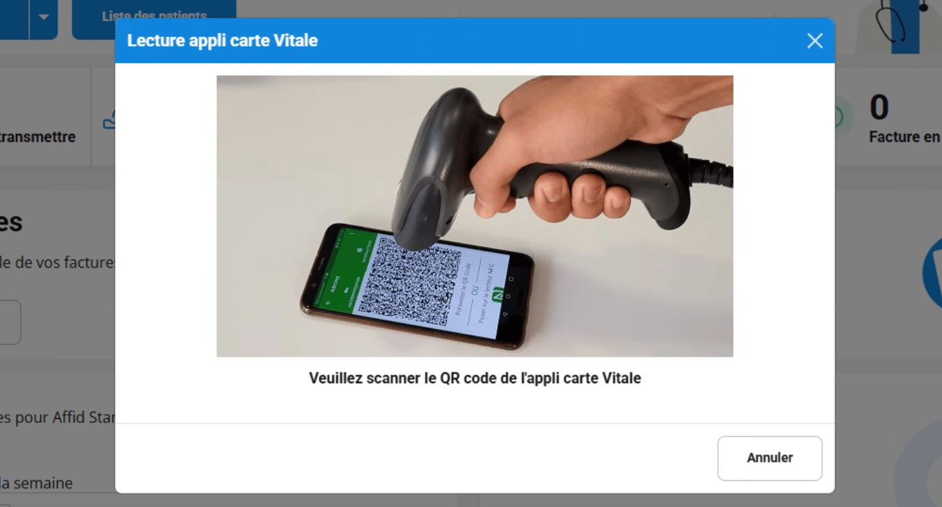 📘Capturer la carte Vitale dématérialisée avec un lecteur QR-Code
